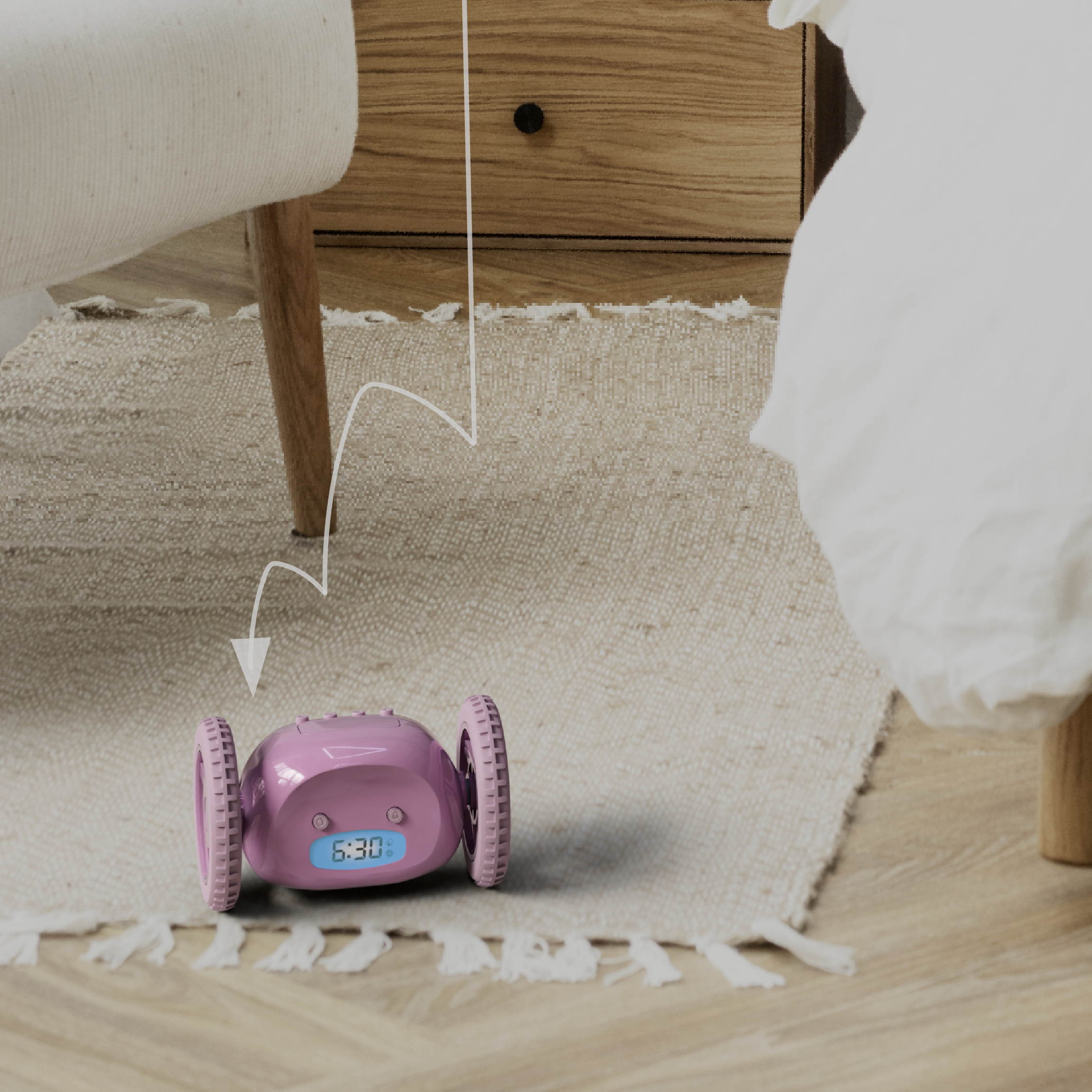 Clocky Alarm Clock on Wheels (Original) |Extra Loud for Heavy Sleeper ...